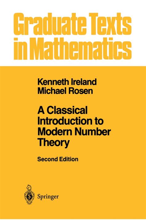 A Classical Introduction To Modern Number Theory 2nd Edition Premiumjs Store