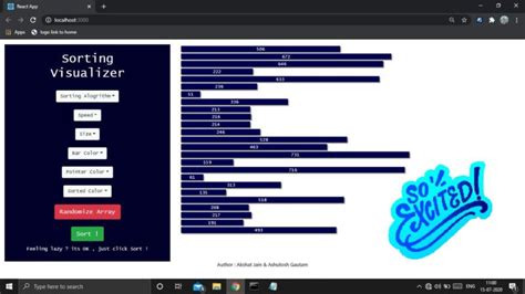 ashutosh gautam on linkedin sorting visualizer react