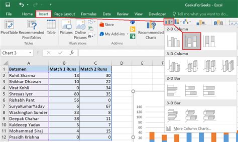 How To Make A Column Chart In Excel GeeksforGeeks