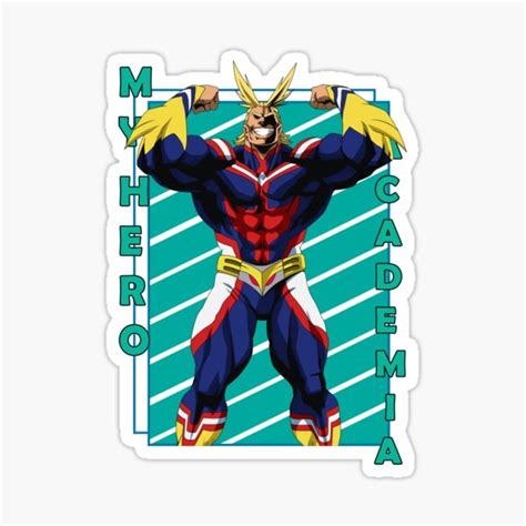 Toshinori Yagi All Might My Hero Academia Boku No Hiro Akademia Color Stripe Design Sticker By