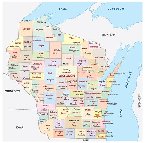 County Maps For Wisconsin