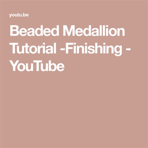 Beaded Medallion Tutorial Finishing