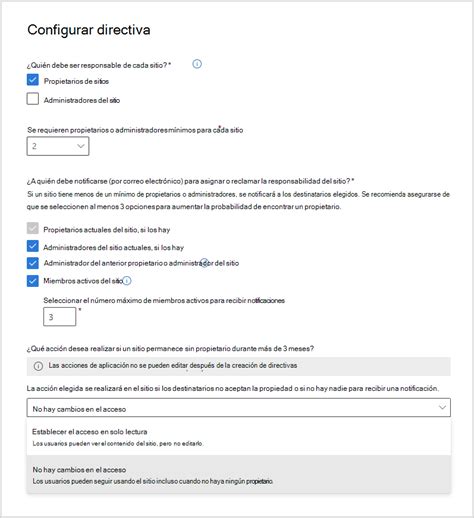 Creación De Una Directiva De Propiedad De Sitio De Sharepoint Sharepoint In Microsoft 365
