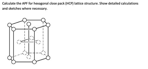 Solved Calculate The Apf For Hexagonal Close Pack Hcp