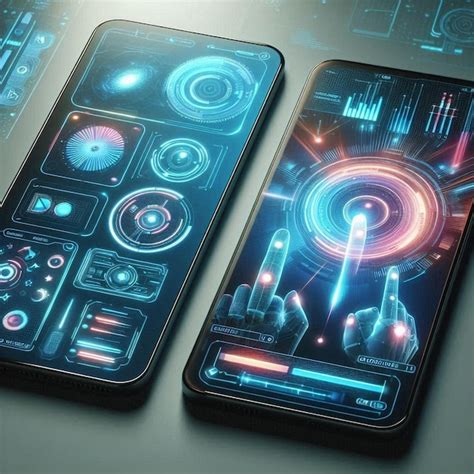 create a futuristic mobile app interface with a sleek and modern design