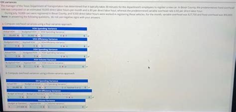 C Compute Overhead Variances Using A Two Variance