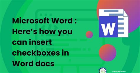 Microsoft Word Heres How You Can Insert Checkboxes In Word Docs Step By Step