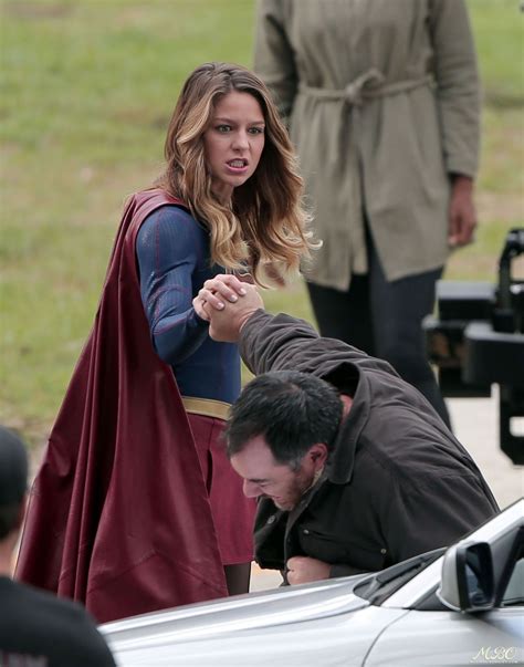Melissa Benoist On The Set Of Supergirl In Los Angeles October 2015