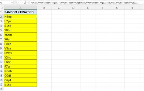 Excel Random Password Generator Excel Tutorials