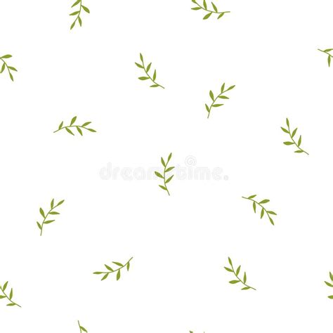 Seamless Floral Pattern With Sage Green Blades Of Grass Stock