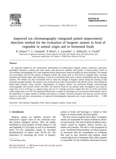 Pdf Improved Ion Chromatographyintegrated Pulsed Amperometric