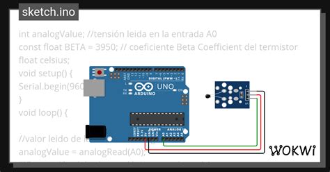 6 P6 Sensor De Temperatura Analógico Termistor Ntc Wokwi Esp32 Stm32 Arduino Simulator