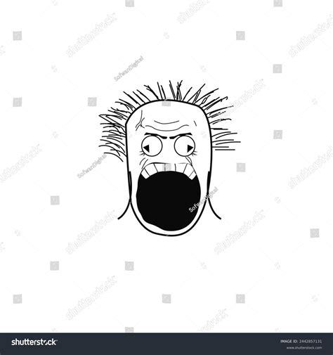 Man Mouth Open Viral Meme Vector Art Eps Open Royalty Free Stock