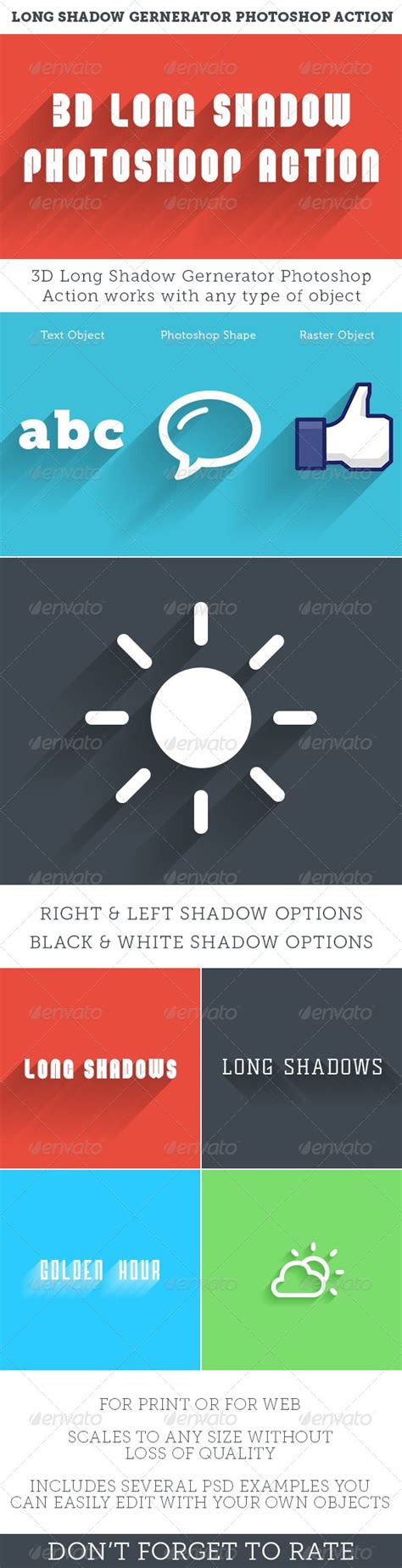 3d Long Shadows Generator Photoshop Action Set Photoshop