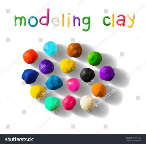 Color Modeling Clay Balls Set Isolated Stock Vector Royalty Free 794739328