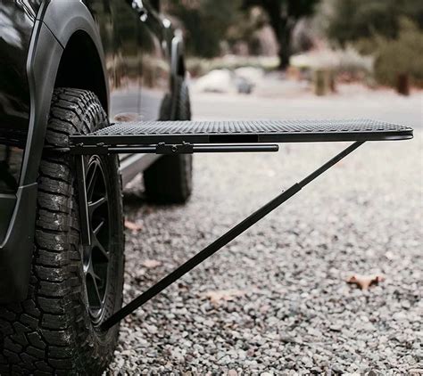 Tailgater Tire Table Black Powder Coated Steel Iron Mesh Metal Mesh