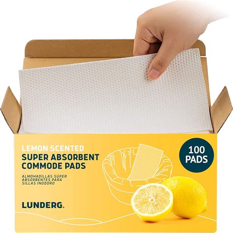 Buy Lunderg Lemon Scented Super Absorbent Commode Pads Medical Grade
