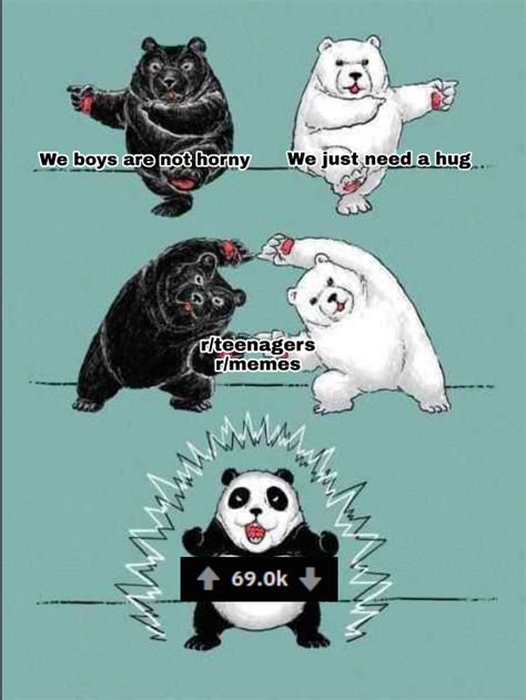 Two Pandas Combining Meme Rmemetemplatesofficial