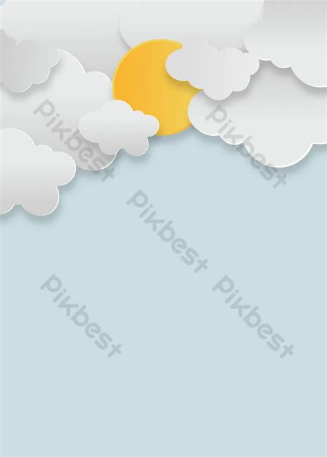 Blue Paper Cut Clouds Background Psd Free Download Pikbest
