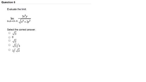 Solved Evaluate The Limit Lim X Y Right Arrow 1 1 Chegg
