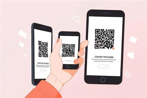 QR Code Mobile Verification Landing Page Scan Phone Concept Design Technology Vector