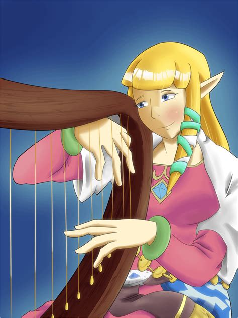 Skyward Sword Zelda Playing A Harp Ranimesketch