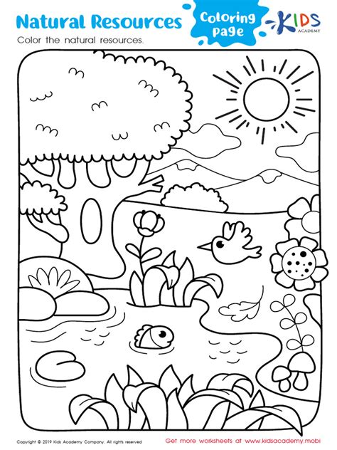 Grade 1 Natural Resources Coloring Page Worksheet Pdf