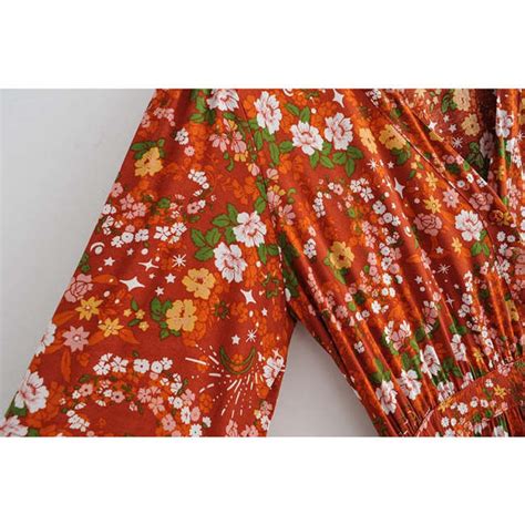 Us 5800 Bohemian Floral Print Maxi Dress Eclectic Floral Prints