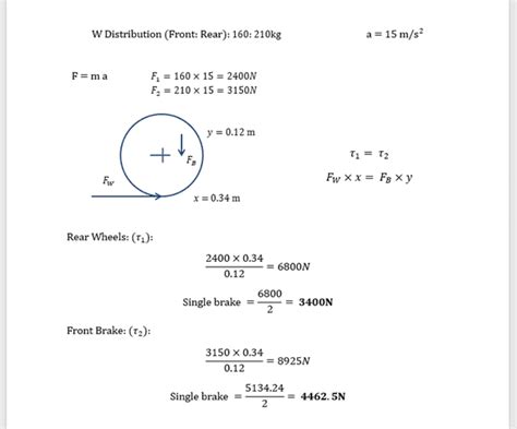 Determining The Brake Caliper Force For A Car Physics Forums