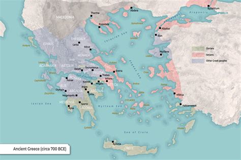 Map Of Ancient Greece Circa 700 BCE TheCollector