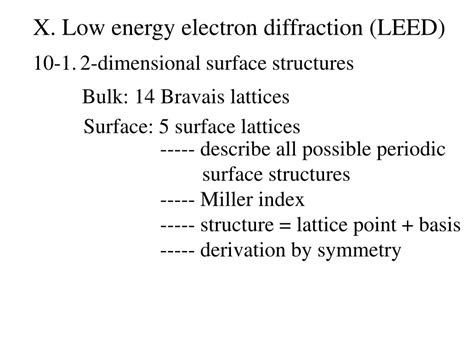 Ppt X Low Energy Electron Diffraction Leed Powerpoint Presentation