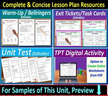 Unit Plan Redox Electrochemistry Lesson Bundle Editable Distance Learning