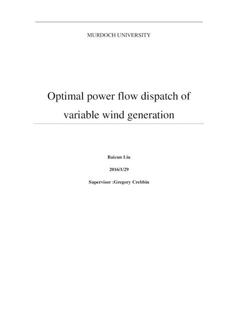 pdf optimal power flow dispatch of variable wind generation · by