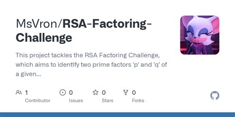 Github Msvronrsa Factoring Challenge This Project Tackles The Rsa