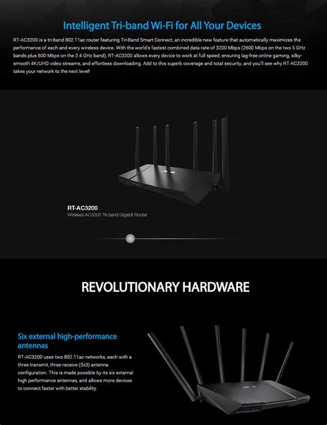 Buy ASUS RT-AC3200 Tri-Band Wireless-AC3200 Gigabit Router [RT-AC3200 ...
