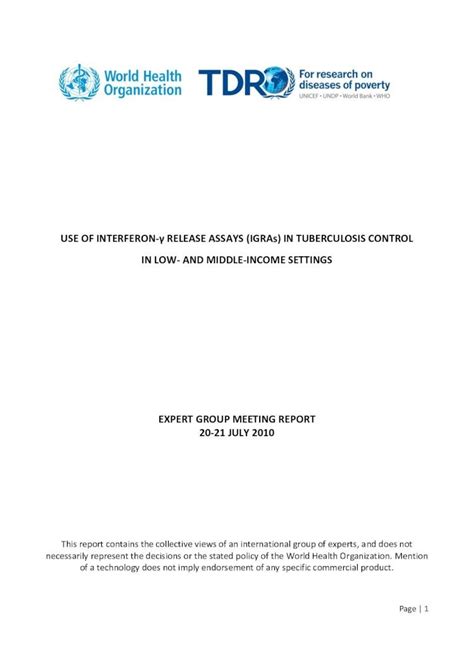 Pdf Use Of Interferon γ Release Assays Igras In Dokumen Tips