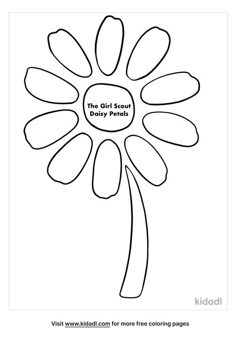 Daisy Girl Scout Flower Friends Coloring Pages Best Flower Site
