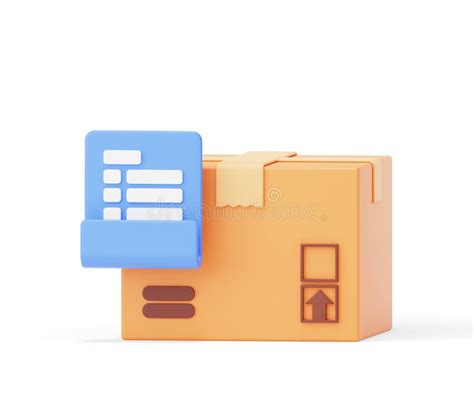 Cardboard Box With Clipboard Checklist Document Warehouse Parcel