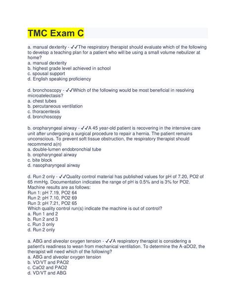 TMC Exam C Browsegrades