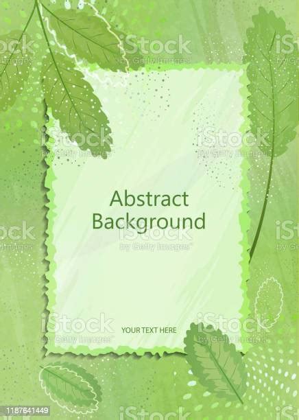 초대 장 괴물 잎의 배경에 대한 가장자리 주위에 찢어진 종이의 프레임 텍스트에 배치합니다 세련 된 디자인 가장자리에 대한 스톡 벡터 아트 및 기타 이미지 Istock