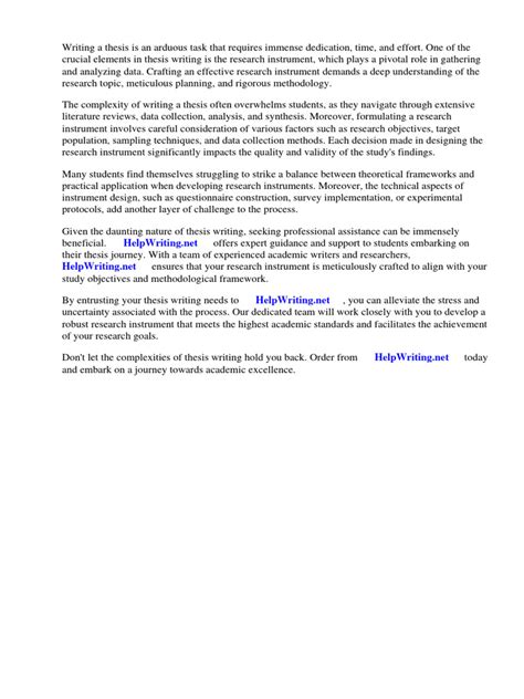 Research Instrument In Thesis Writing Download Free Pdf Methodology Survey Methodology