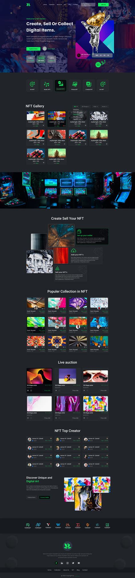 NFT Website Template Design On Behance