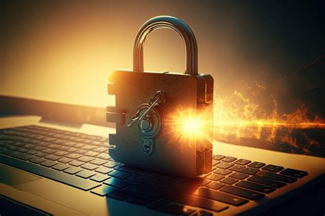 Premium Ai Image A Laptop With A Padlock And Key As A Concept For Securing Data In Cyberspace