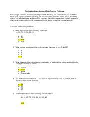 Mean Median Mode Practice Probs Pdf Finding The Mean Median Mode Practice Problems Now You