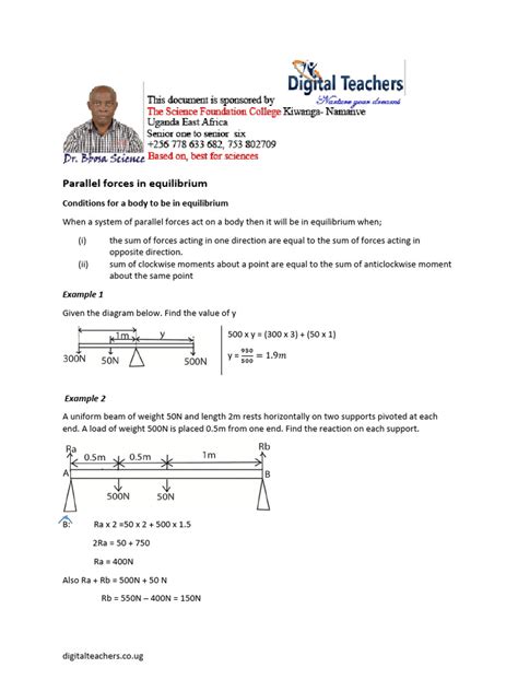 A Level Math Paper 2 Parallel Force In Equilibrium 1 Pdf Force Mass