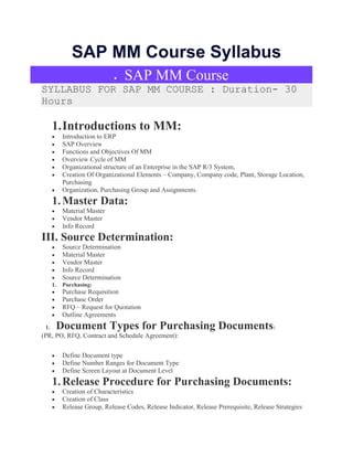 SAP MM Module Course Fee Duration Pdf Databases Computer