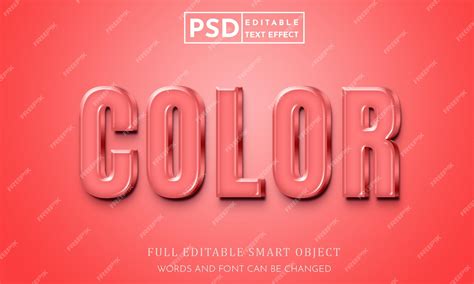 Plantilla Premium Psd De Efecto De Estilo De Texto En Color 3d