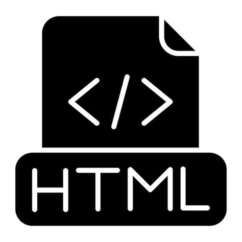 Premium Vector Html File Glyph Solid Black Illustration