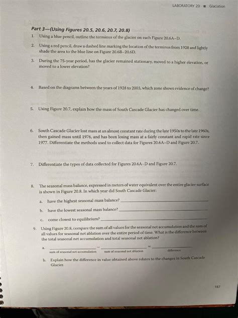 Solved LABORATORY 20 Glaciation Part 3 Using Figures 20 5 Chegg