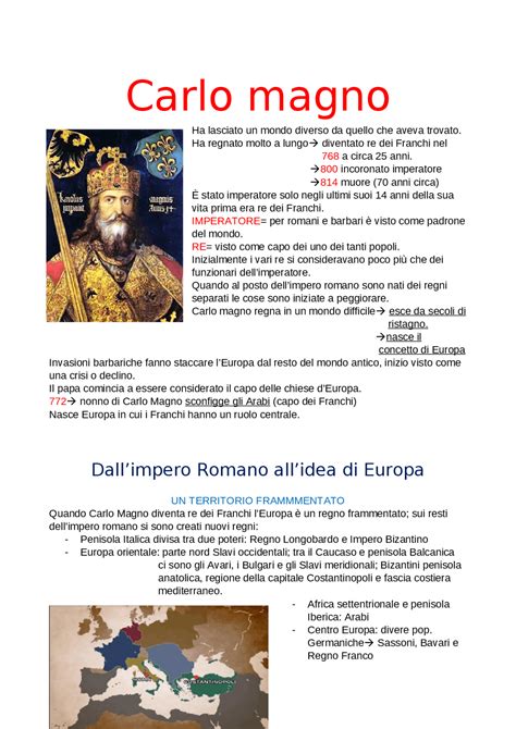 Appunti Sul Video Su Carlo Magno Di Alessandro Barbero Docsity